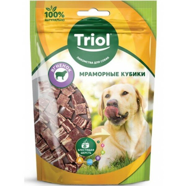 Triol Мраморные кубики из ягненка для собак 70г 0.07 кг