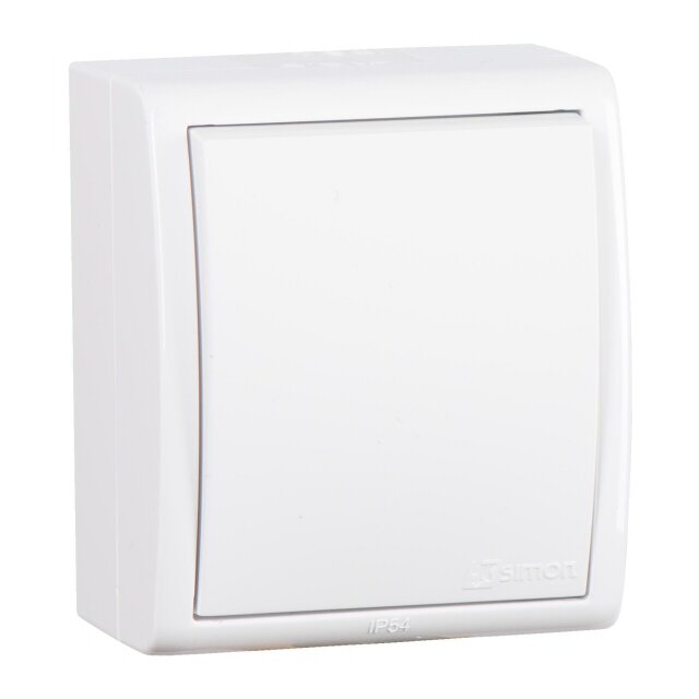 SIMON выключатель 1-клавишный Aqua IP54 белый серия 15 для помещений и щитов