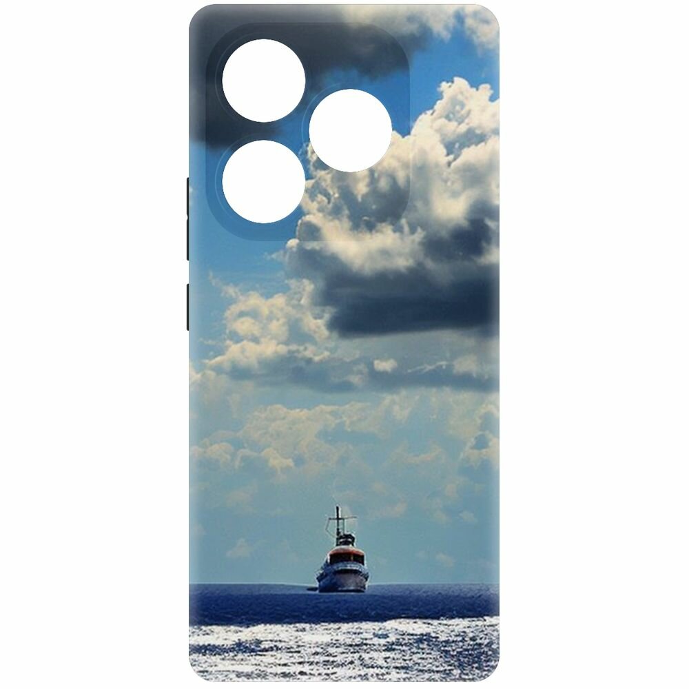 Чехол-накладка Krutoff Soft Case Море для ITEL S23+ черный