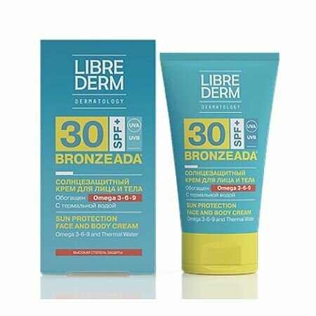 LIBREDERM BRONZEADA солнцезащитный крем SPF30 С омега 3-6-9 И термальной водой 150МЛ