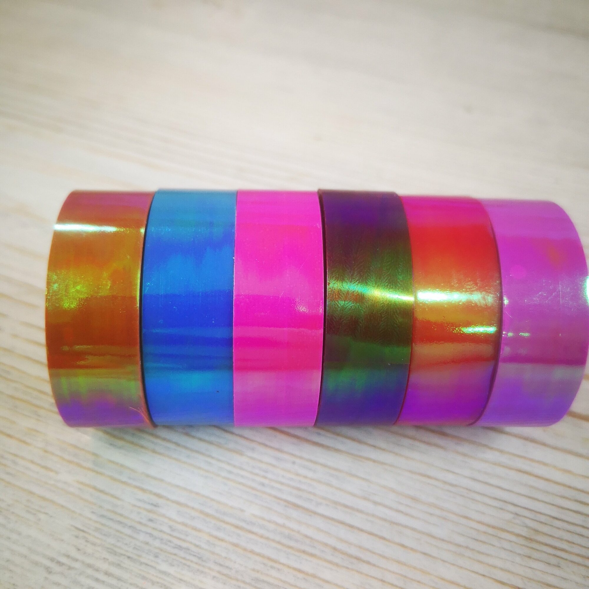 Декоративный скотч голография Набор 15мм (6шт)