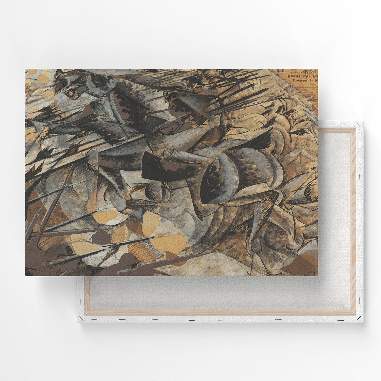 Картина на холсте, репродукция / Умберто Боччони - Carica di lancieri / Размер 80 x 106 см