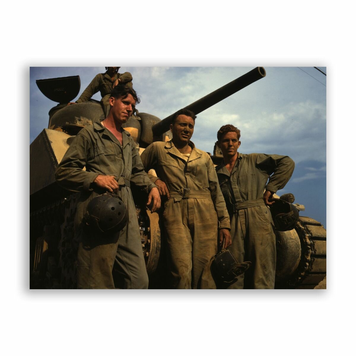 Постер, плакат на бумаге / Американские военные 40-х годов - Танк / Размер 60 x 80 см