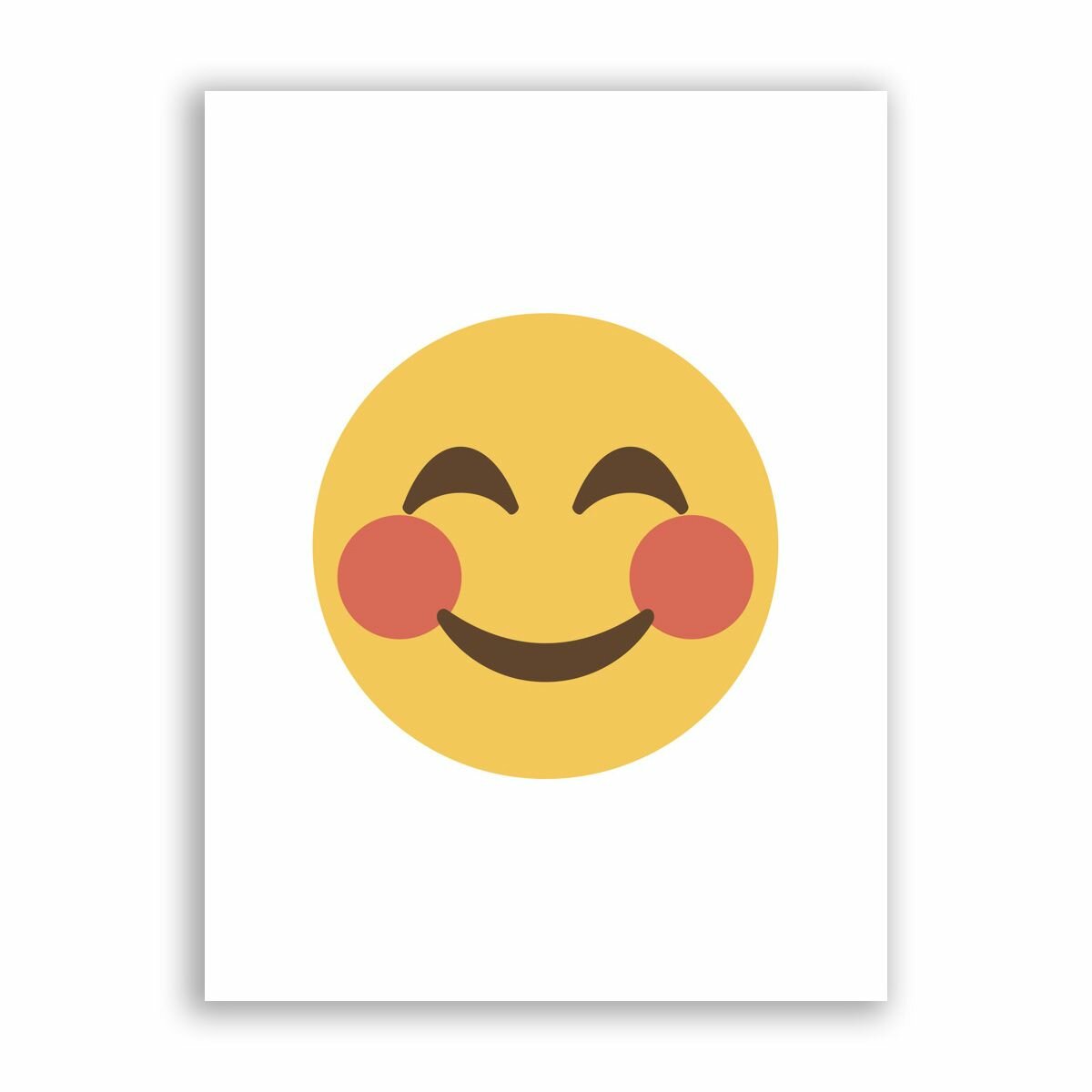 Постер, плакат на бумаге / Emoji / Эмодзи со скромной улыбкой / Размер 30 x 40 см