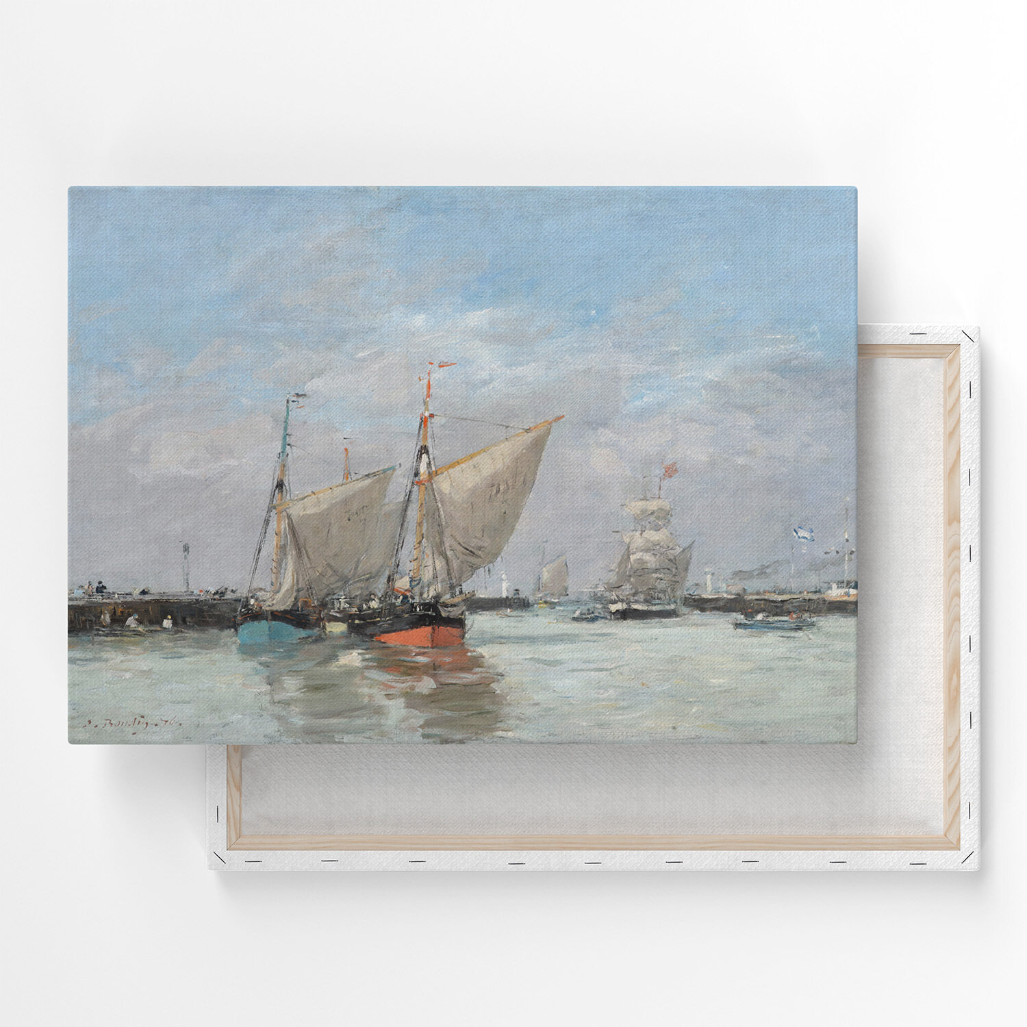 Картина на холсте, репродукция / Trouville, The Jetties, High Tide / Эжен Буден / Размер 60 x 80 см