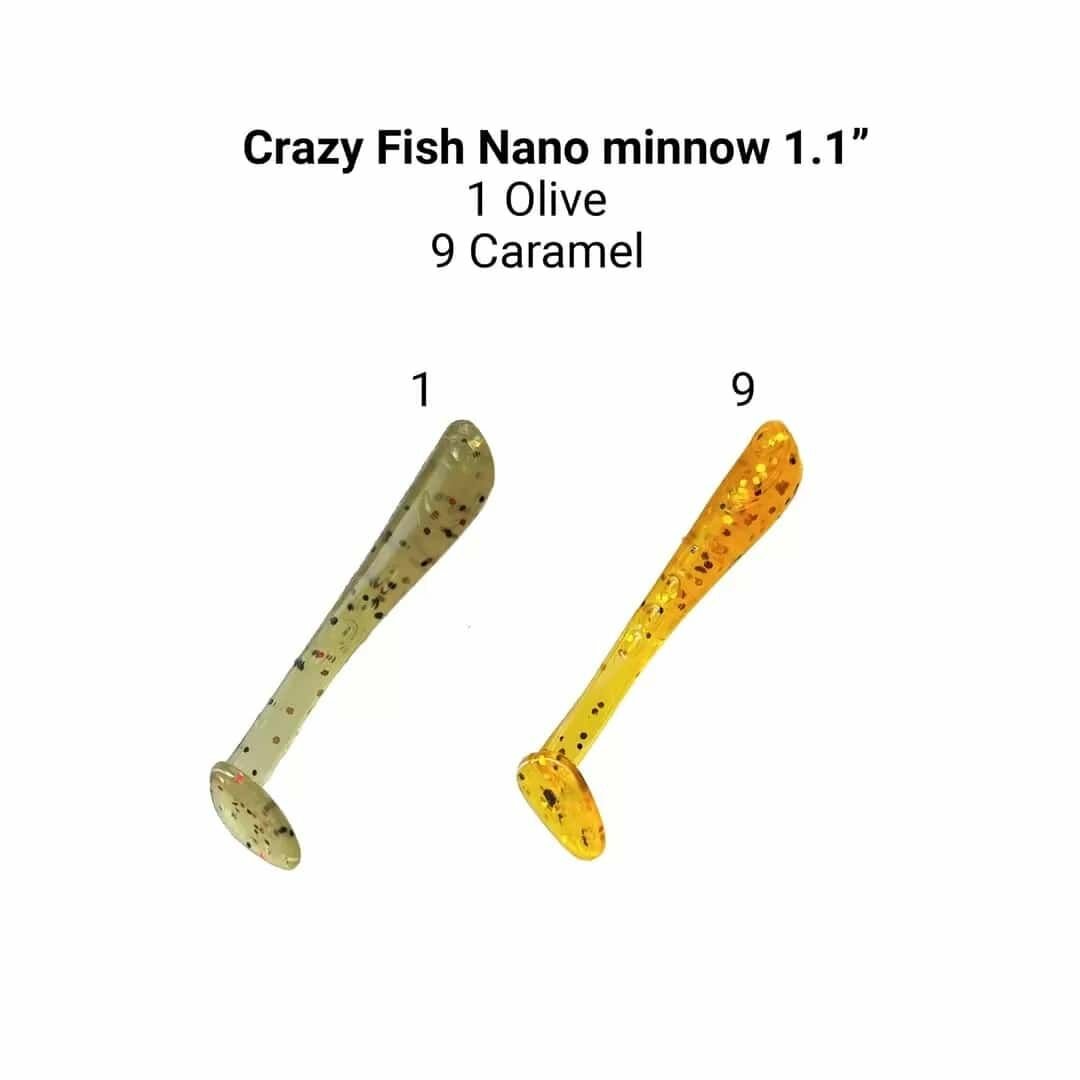 Мягкие приманки Crazy Fish NANO MINNOW 1.1" Кальмар # Мix 01 + 09 (16шт)