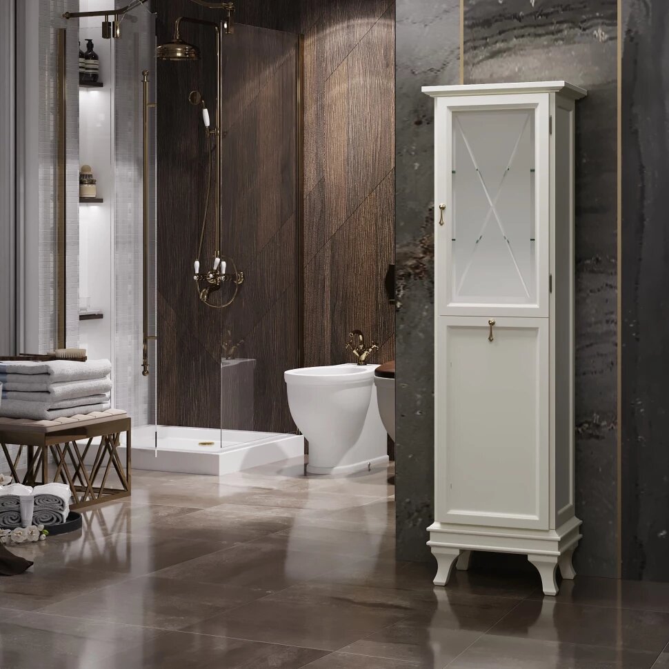 Пенал Opadiris Борджи Z0000012565 напольный R, с бельевой корзиной, слоновая кость