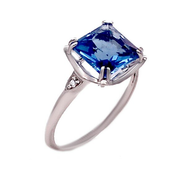 Кольцо, серебро, 925 проба, родирование, фианит