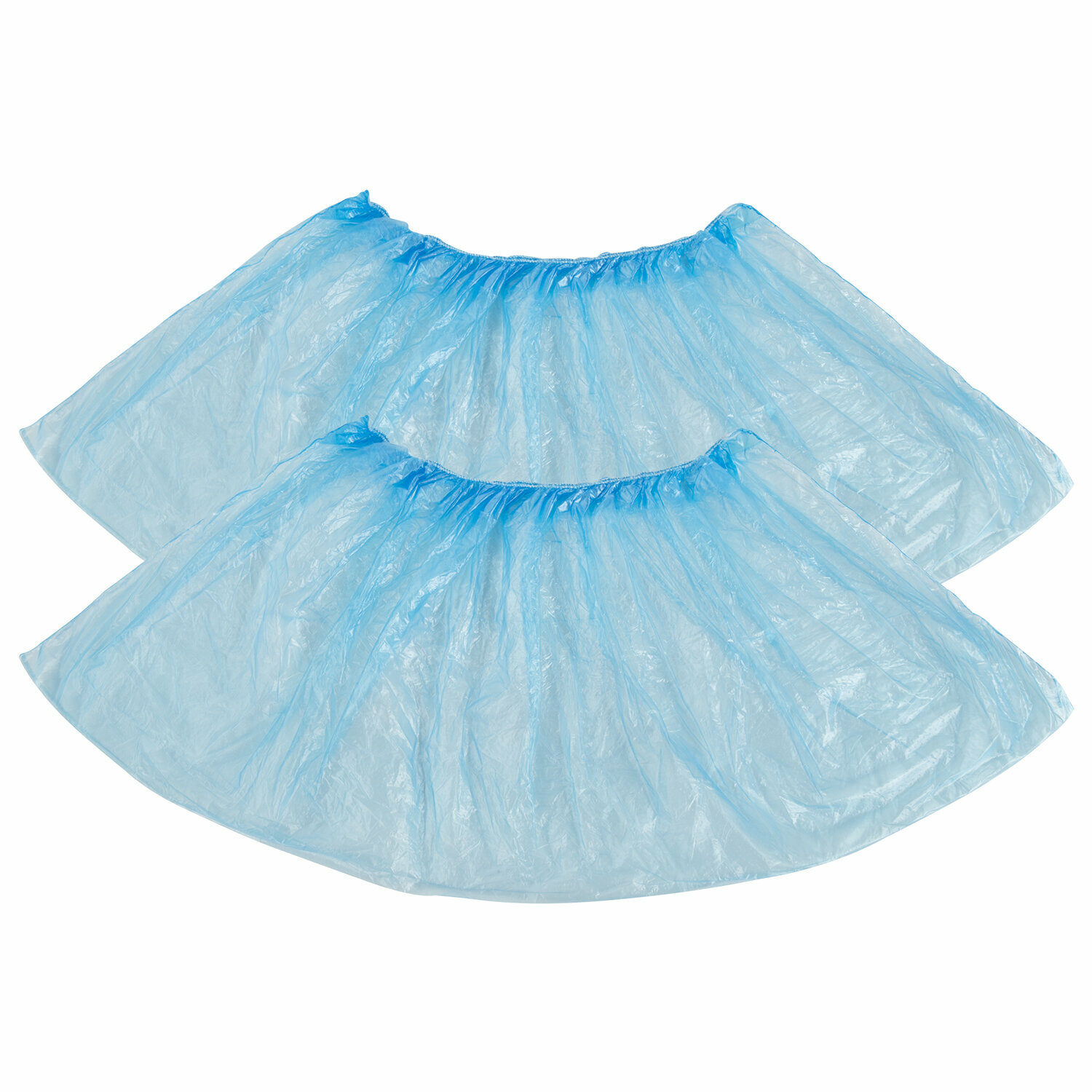 Meridian Бахилы прочные двойная резинка 100 штук (50 пар) 40х15 см ПНД синие 631343