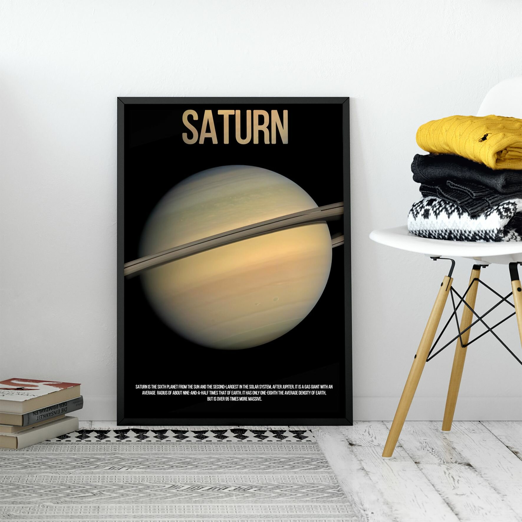 Постер космос, планета Сатурн 50x70