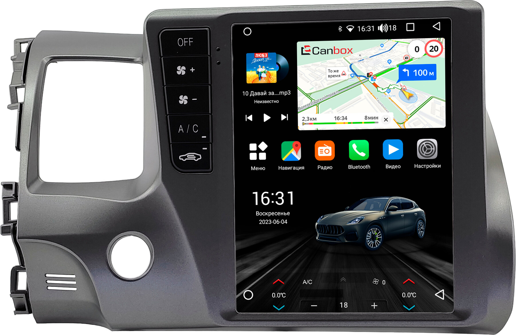 Штатная магнитола Honda Civic 8 4D 2005-2012 (седан) Canbox M-Line (Tesla) 9.7" 2/32 5620-1312-176 Android 10 (4G-SIM, DSP, QLed)