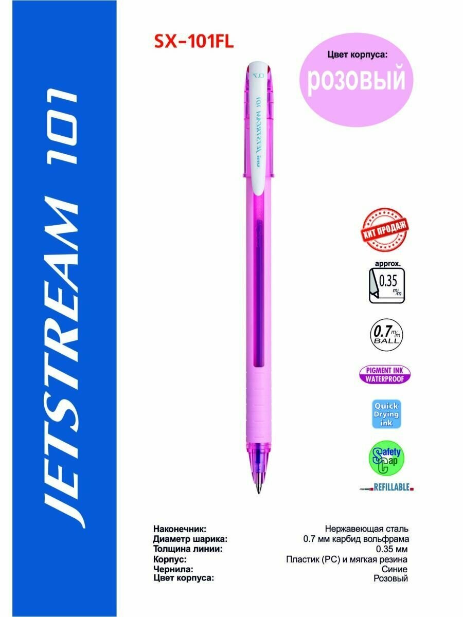 Ручка шариковая Uni Jetstream SX-101FL синий