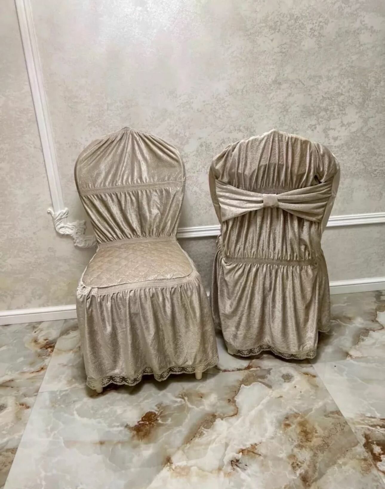 Чехлы на стулья 2шт. Бархатные чехлы на стулья 2шт