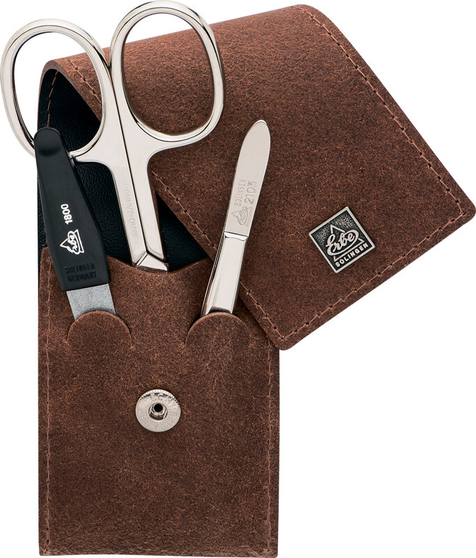 Маникюрный набор Erbe 9496ER, 3 предмета. Футляр: натуральная кожа, коричневый