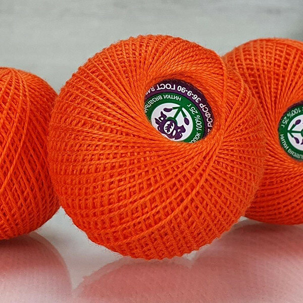Пряжа ПНК им. Кирова ирис 25 0710 оранжевый (6 мотков)