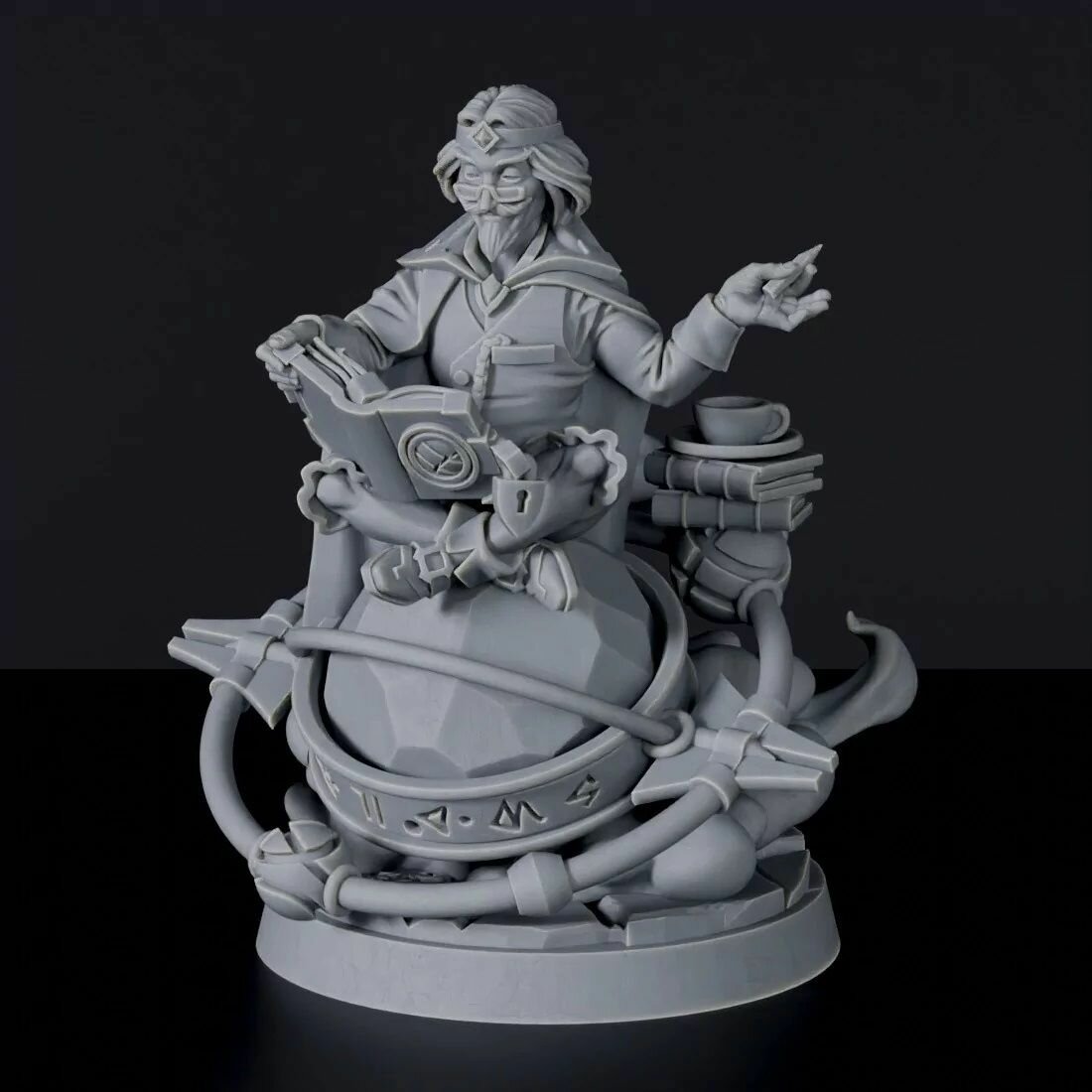 Миниатюра D&D "Маг иследователь" 32 мм (DnD, Dungeons & Dragons, ДнД, Подземелья и Драконы, Pathfinder)