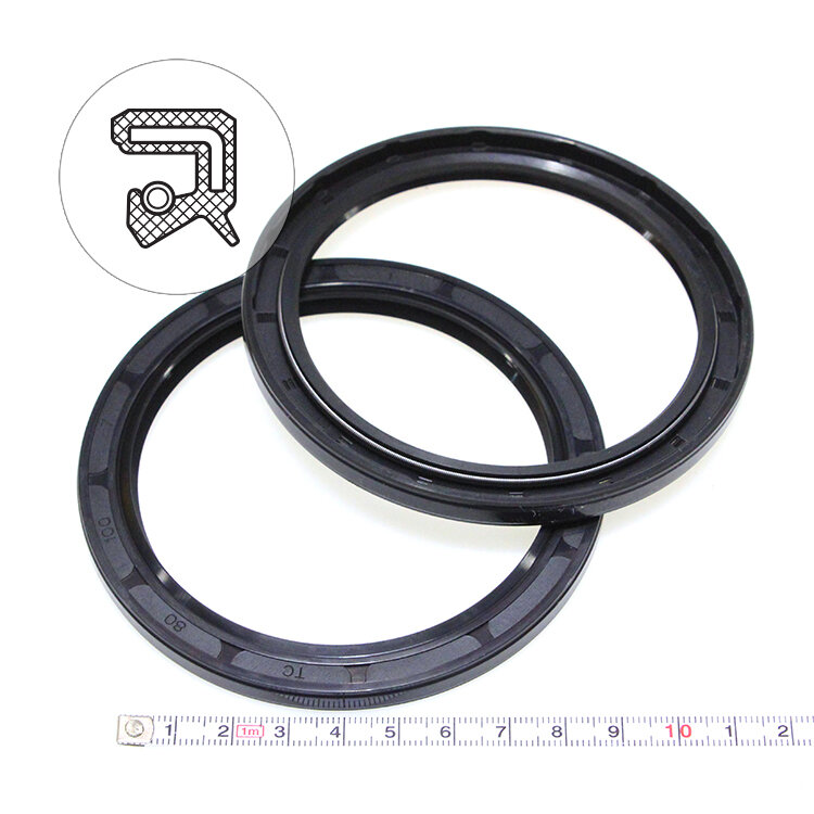 Манжета армированная (Сальник) 80х100х7 (тип 2 / TC) 70NBR (упаковка 2 шт.)