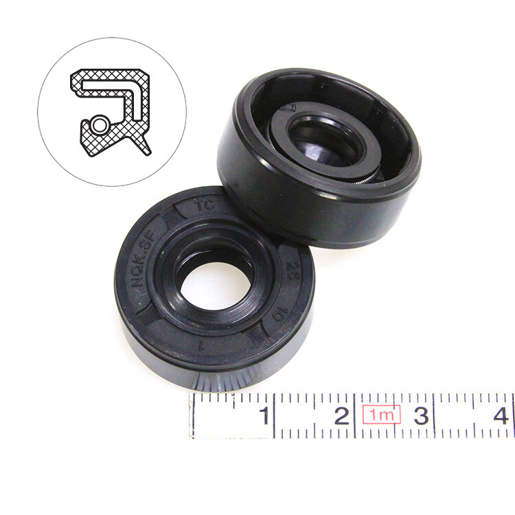 Манжета армированная (Сальник) 10х25х10 (тип 2 / TC) 70NBR (упаковка 2 шт.)