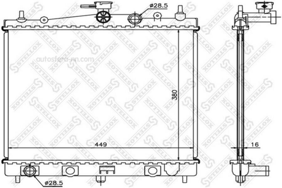 STELLOX 1025973SX Радиатор Nissan Micra 1.0-1.4/1.5dCi 02>