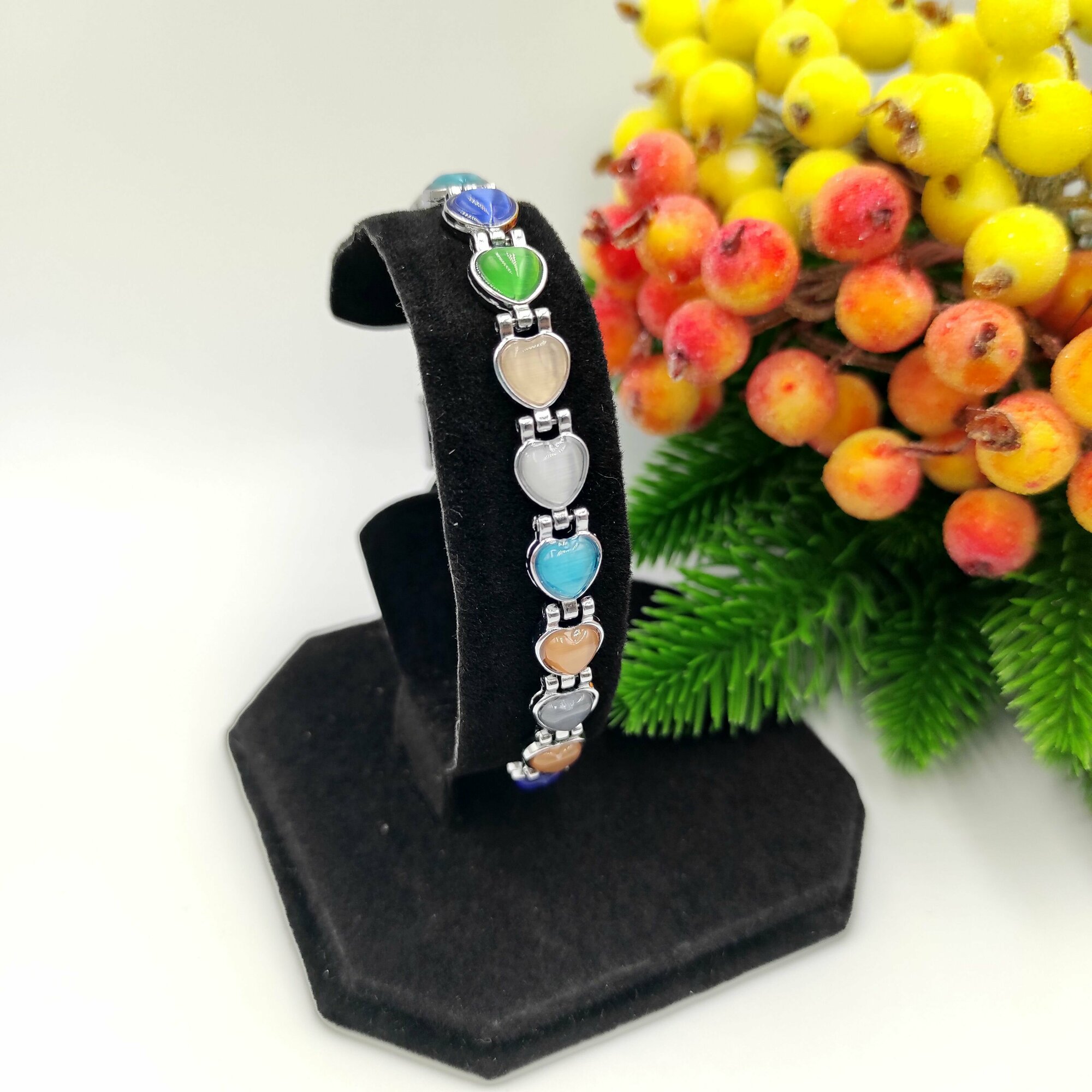 Браслет, искусственный камень