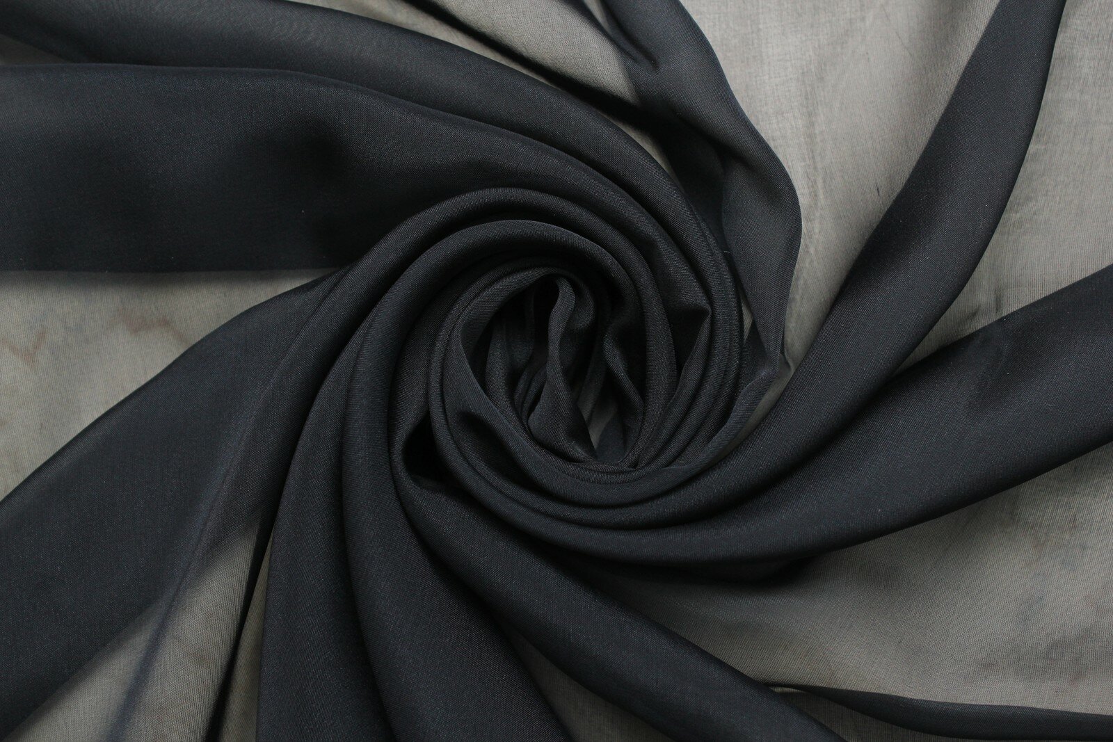 Ткань Шёлк-шифон тёмно-синий, ш136см, 0,5 м