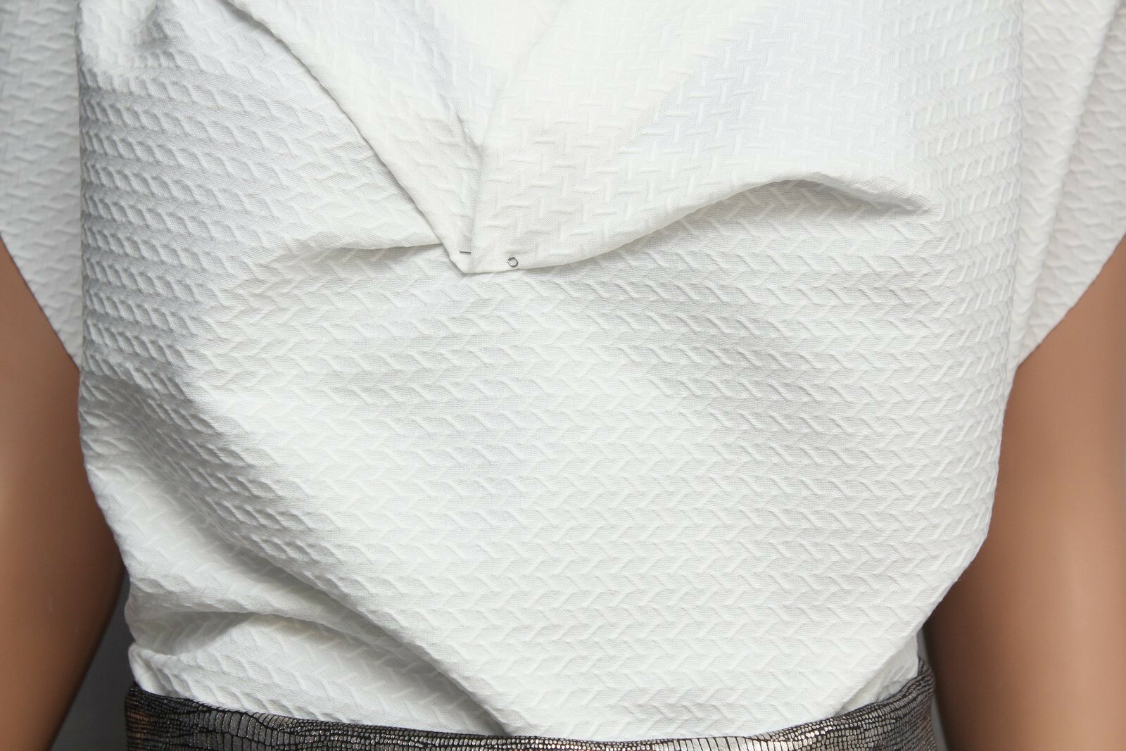 Ткань Жаккард стрейч хлопковый белый , 240 г/пм, ш132см, 0,5 м