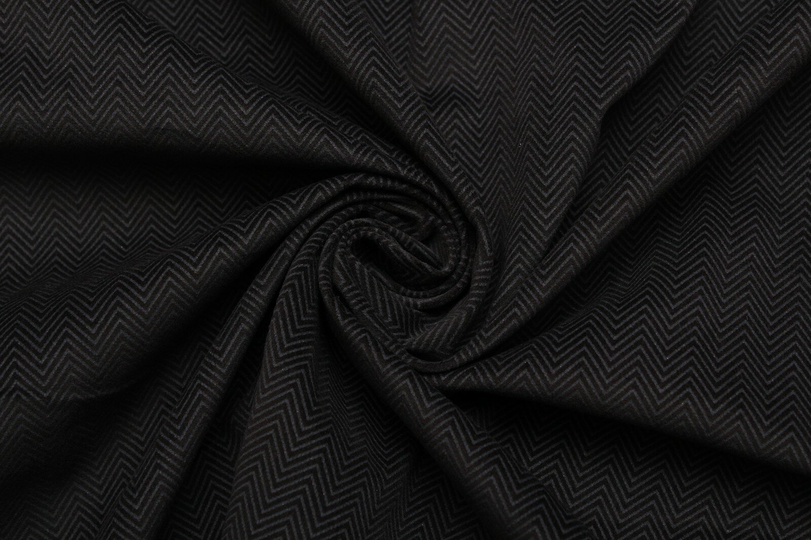 Ткань Велюр-стрейч Nino чёрно-серая ёлочка, ш138см, 0,5 м