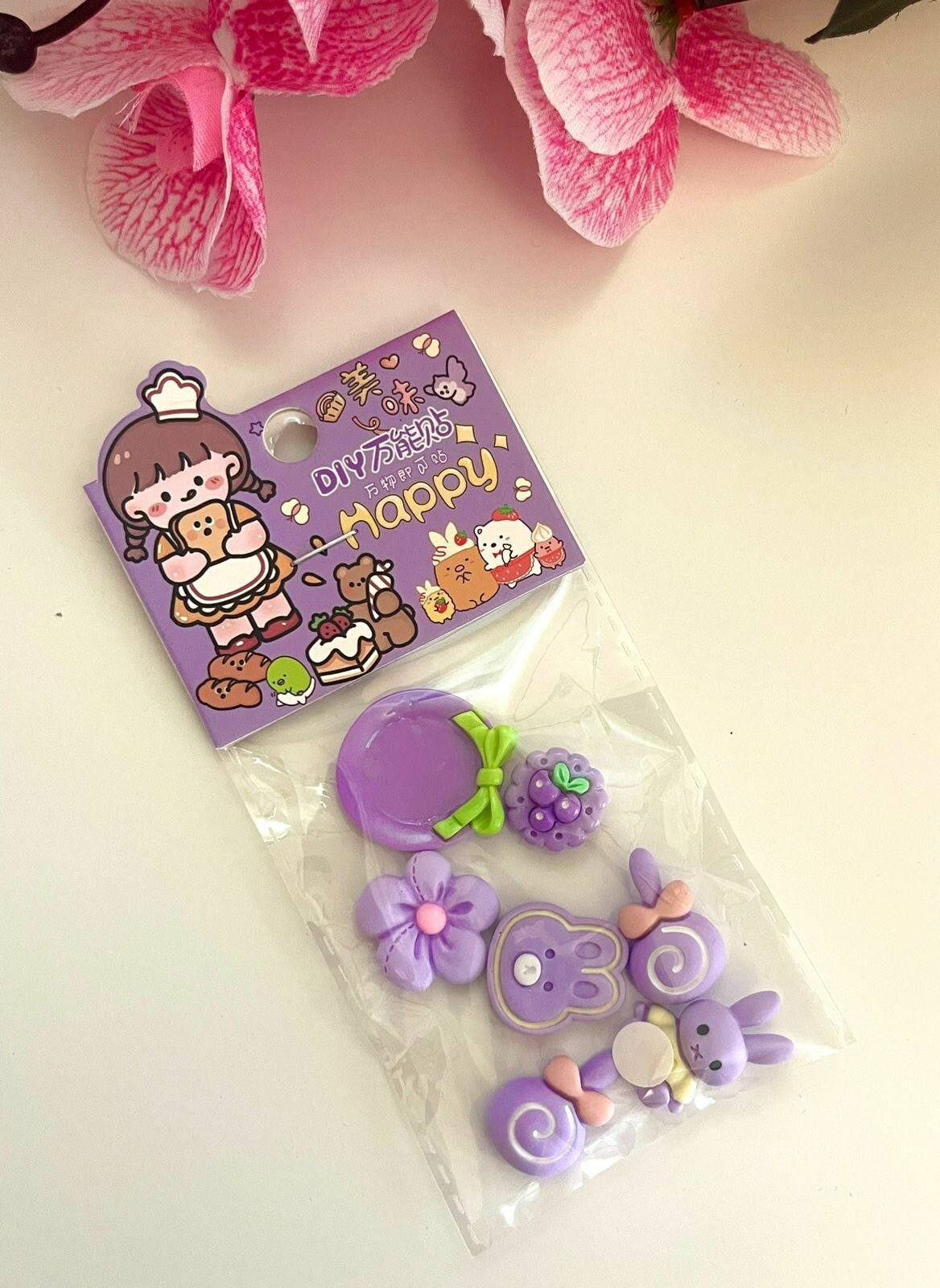 Декоративные наклейки-шармы ЗD Kuromi My Melody Cinnamoroll Pompurin