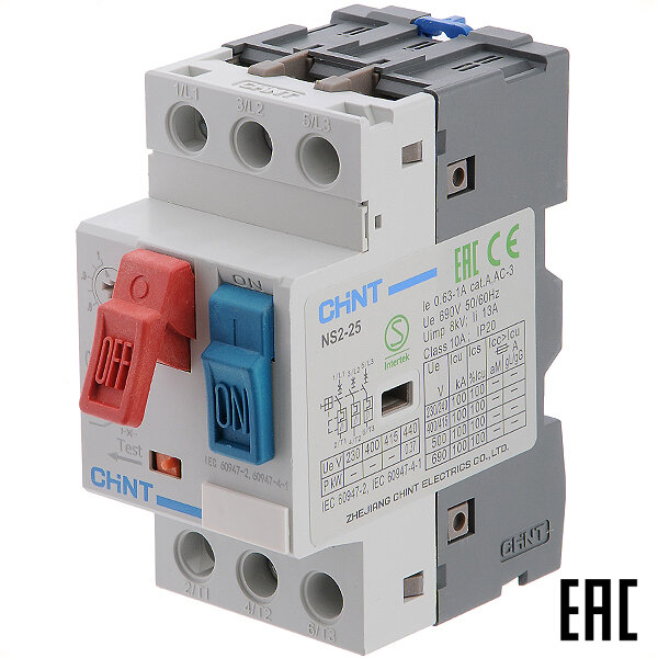 Автоматический выключатель 495076 NS2-25 0,63-1,0А для двигателя (CHINT)