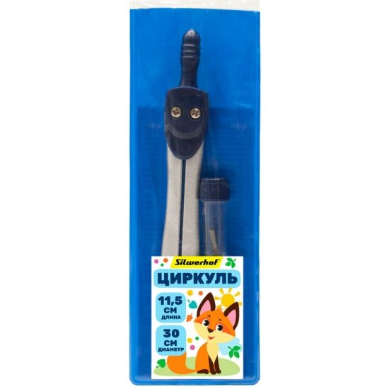 Циркуль Silwerhof Веселые друзья металл 11.5см в компл: грифель