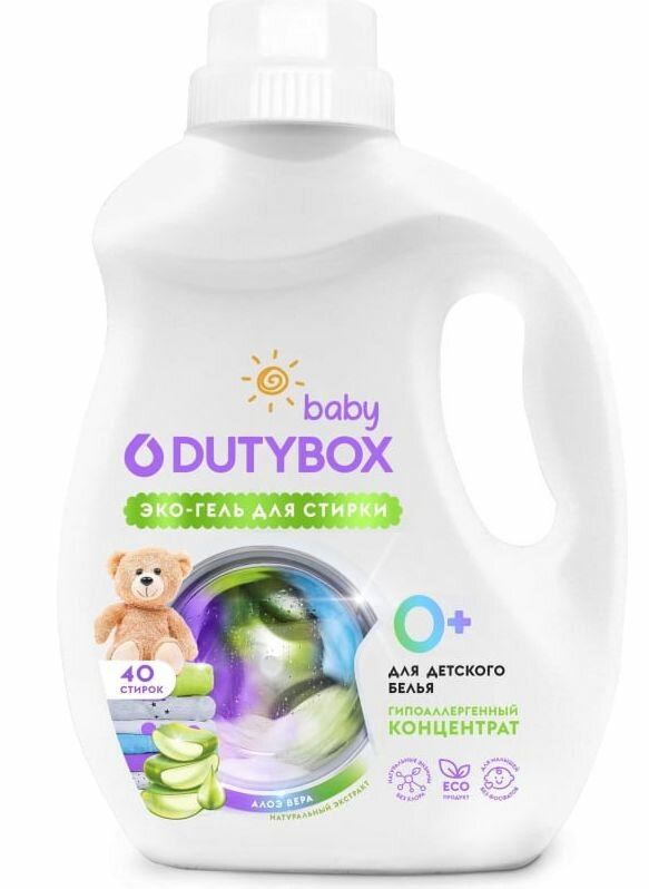 Dutybox Гель для стирки детский, Алоэ вера, концентрат, 1 л