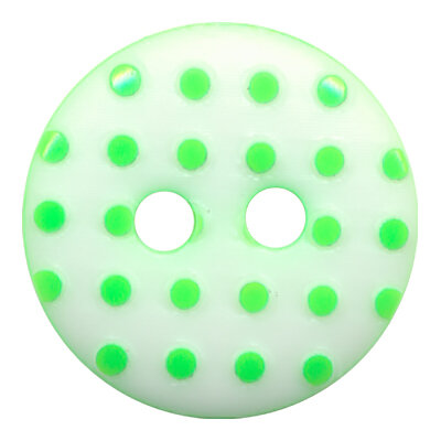 Пуговица "Gamma" AY 9955 18 " ( 11 мм) А 001/С535 белый/салатовый