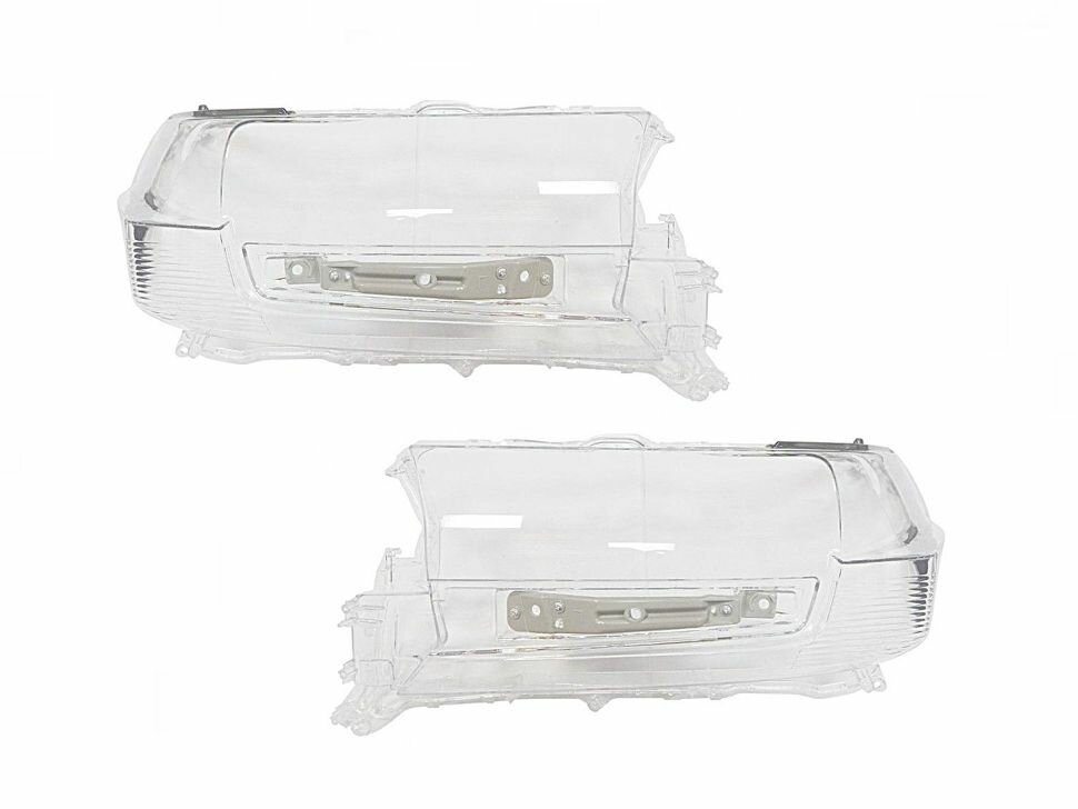 Стекла фар для Toyota Land Cruiser 200 2-й рест. 2015-2021 (Комплект 2шт), стекла фар Ленд Крузер 200