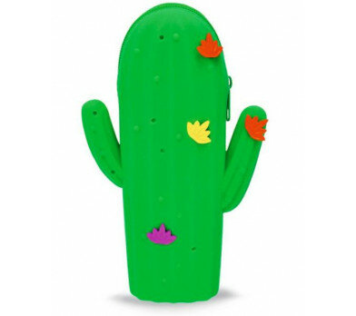 Пенал 1 отделение "зеленый кактус" силиконовый 48532