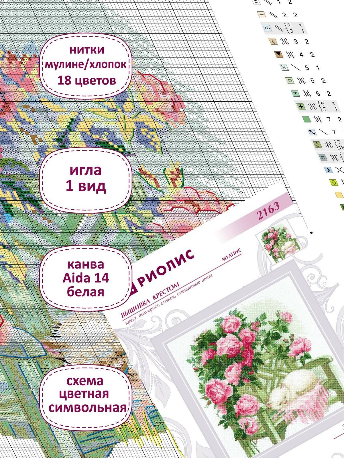 Вышивка Частичная, "Розовый сон" 14 Aida Риолис (Россия) арт. 2163 — фото 1