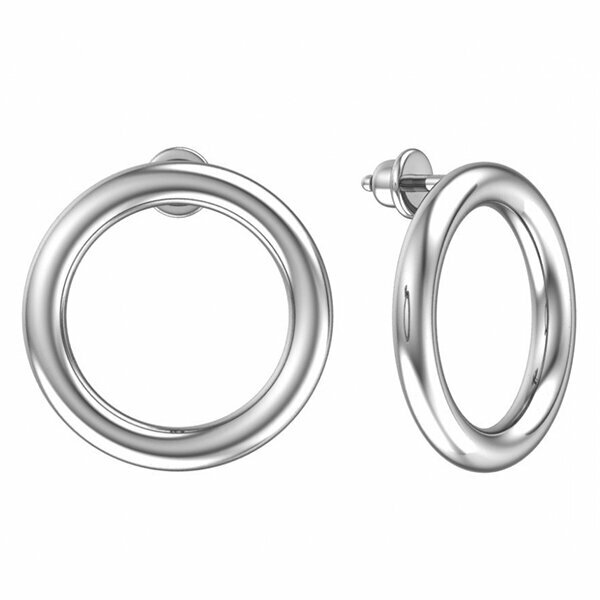 Серьги пусеты, серебро, 925 проба, родирование