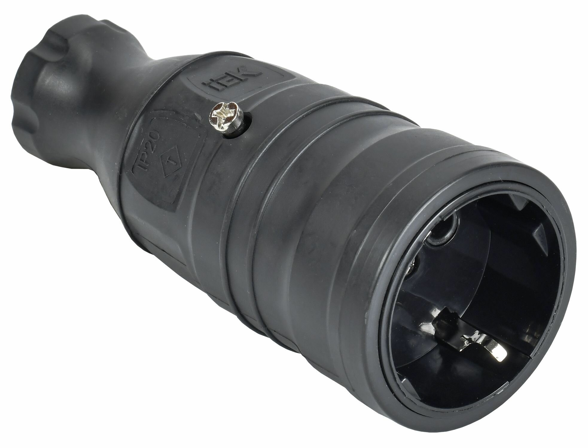 Розетка переносная IEK OMEGA РБп14-1-0м, IP20, черная, 250 В