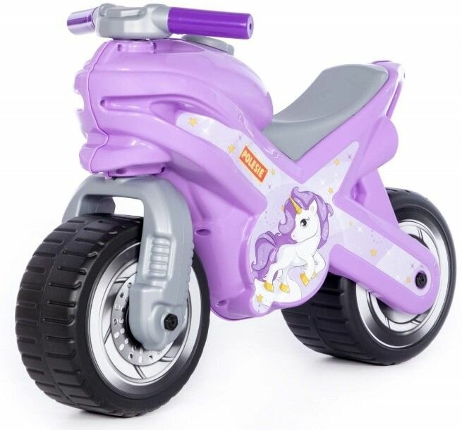 Детский толокар-мотоцикл МХ, пластиковая каталка-беговел для малышей, цвет сиреневый