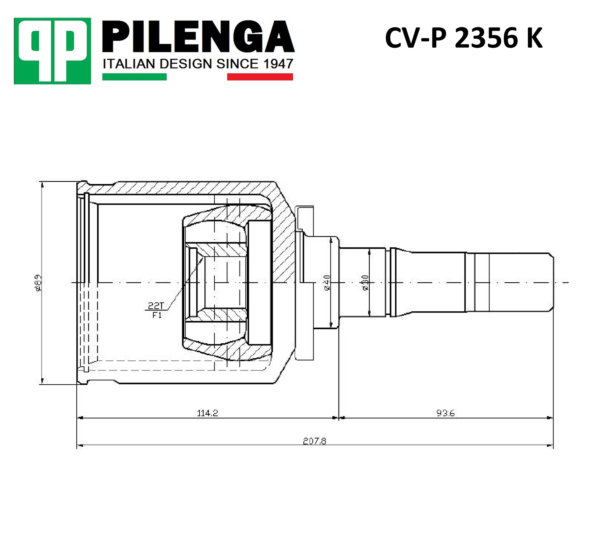 PILENGA cv-p2356k (21230221505701 / 21232215057 / CVP2356K) pilenga шрус передний внутренний левый трипоидный la