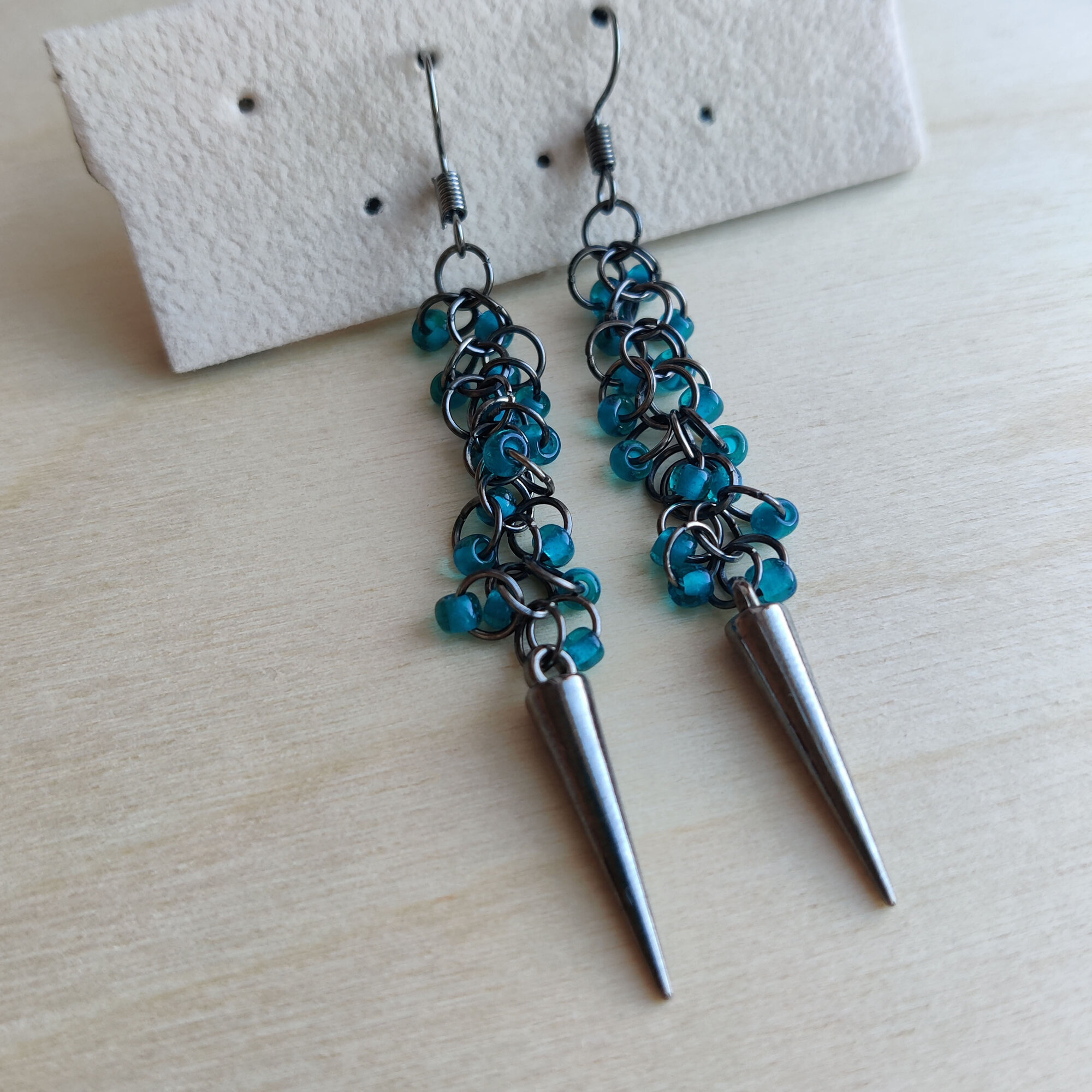 Серьги, бисер, стекло