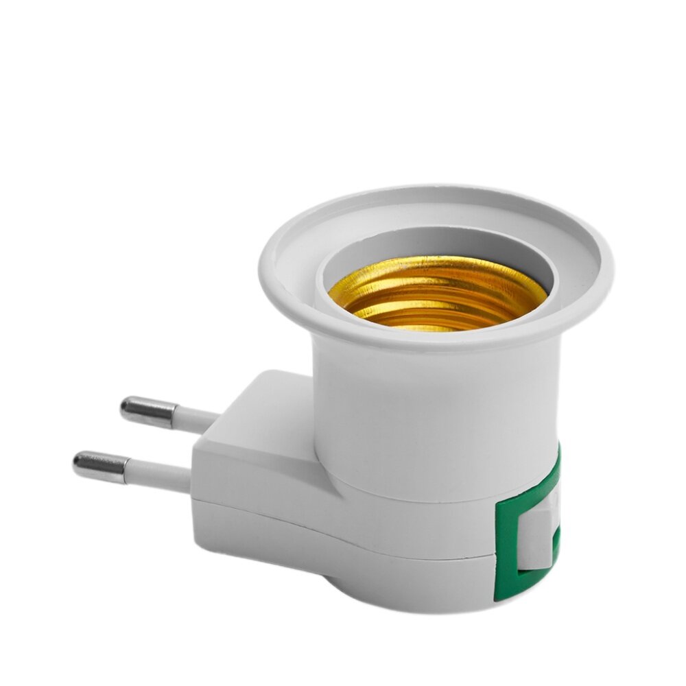 Патрон Feron переходник с Е27 на розетку, с выключателем, белый