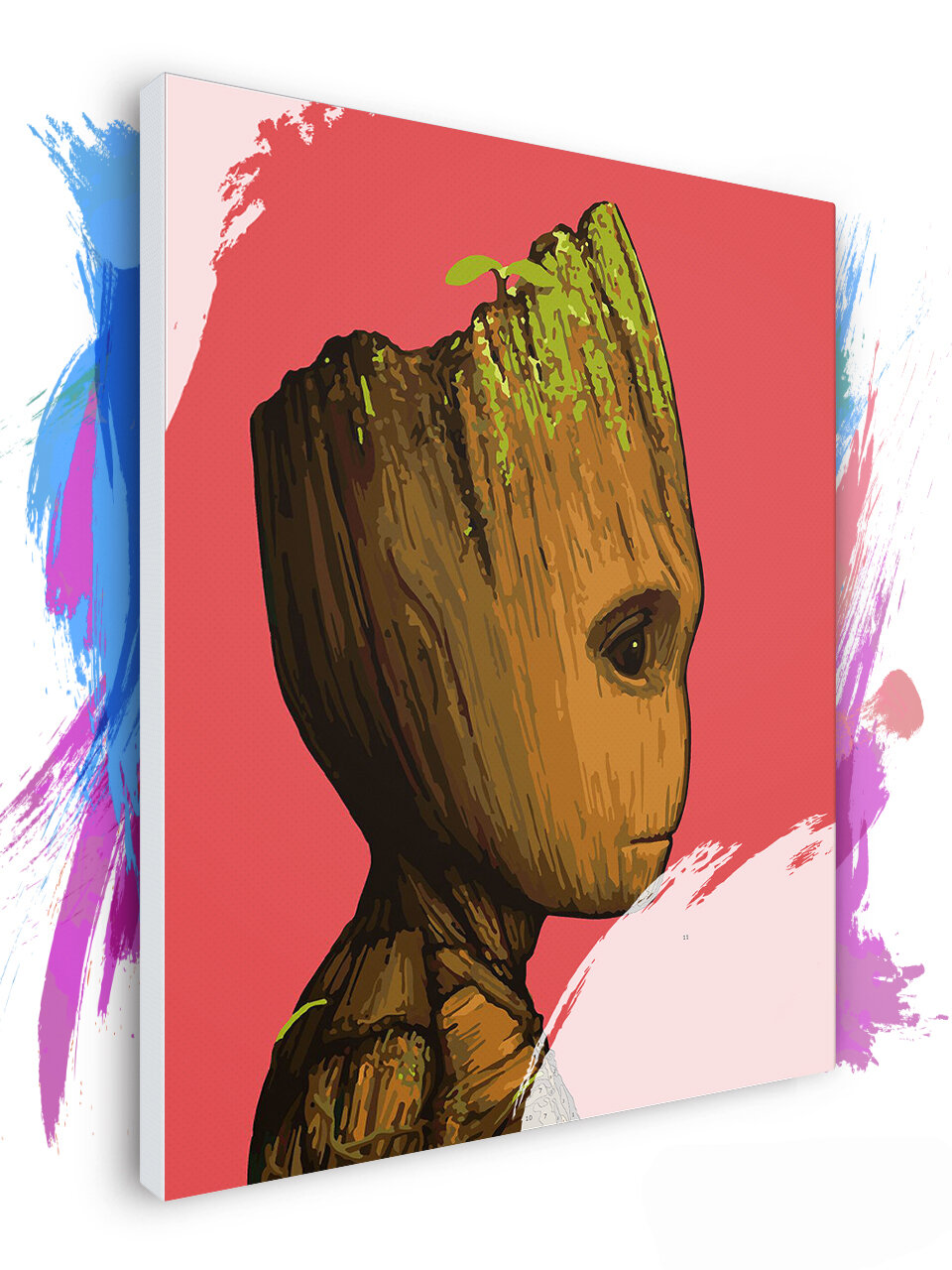 Картина по номерам на холсте В Профиль - Малыш Грут, 40 х 60 см