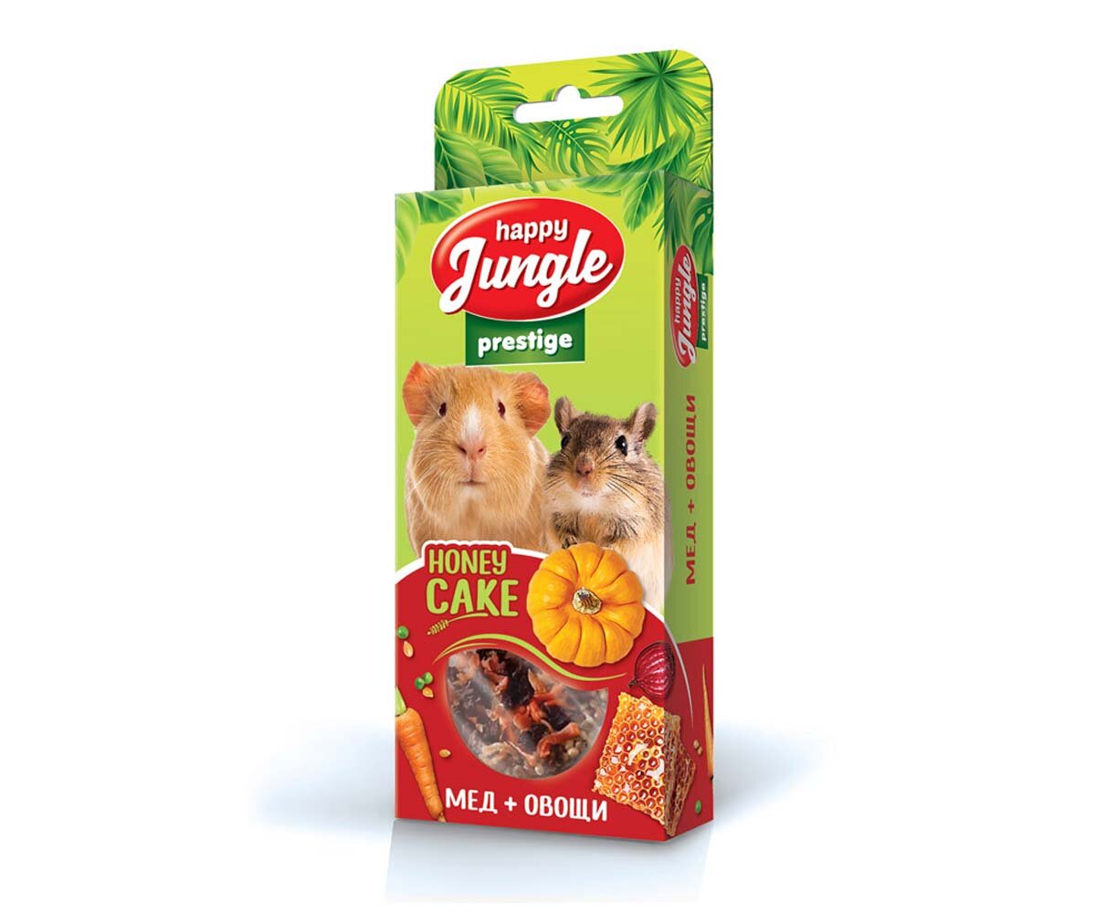 Лакомство для грызунов корзиночки Happy Jungle престиж мед/овощи 85г 3шт j505