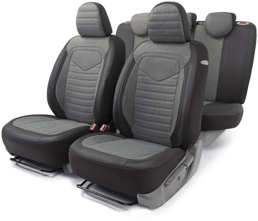Чехлы автомобильные Autoprofi Linen Лён черный/серый 15 предметов