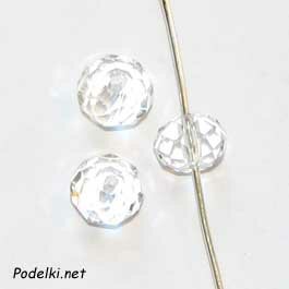 Стеклянная бусина Бутон 0001973 граненый прозрачный 8x5.5 мм, цена за 30 шт.