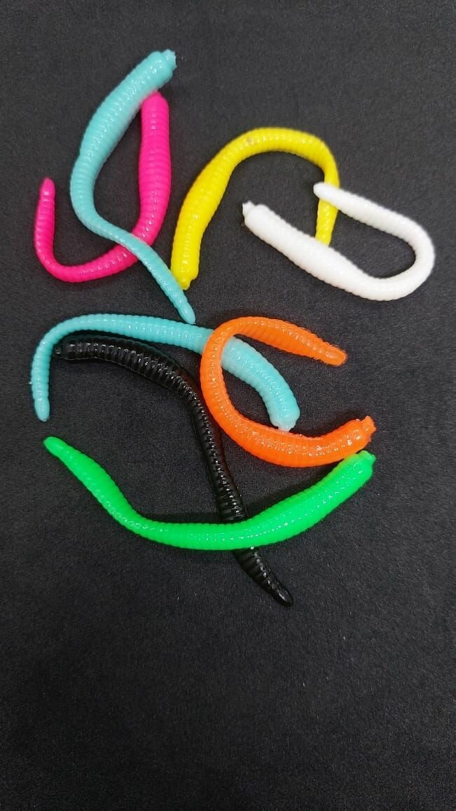 Силиконовые светонакопительные сьедобные приманки "Бобровый хвост". цвет МиксСН