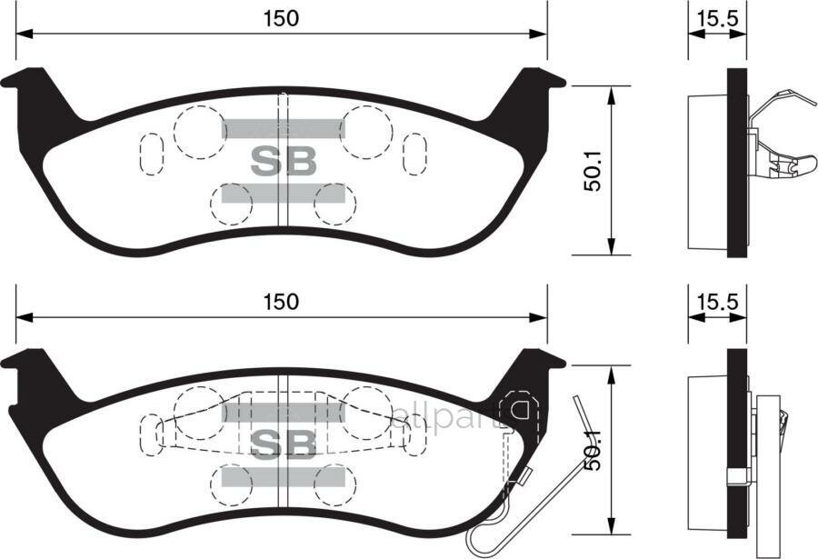 SANGSIN BRAKE SP1335 Комплект тормозных колодок, дисковый тормоз