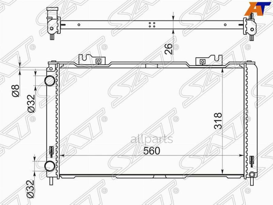 SAT SG-LD0002-2-R Радиатор LADA Priora 07-18