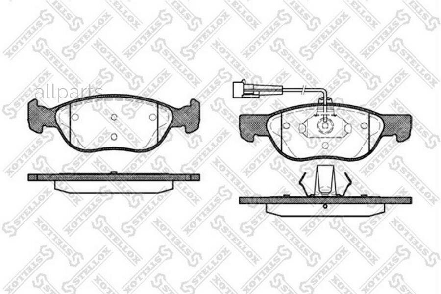 STELLOX 598012BSX колодки дисковые п! с антискрип. пластинами\ Alfa 145/146 1.4i/1.6i/1.9TD 97-01