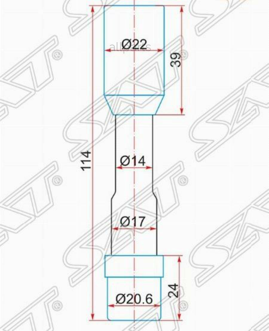 SAT ST-30521-PWA-003-TIP Наконечник катушки зажигания Honda Civic 05-09 / Fit 01-07 L12A1; L13A1; L13A7; L13Z1; LDA1; LDA2